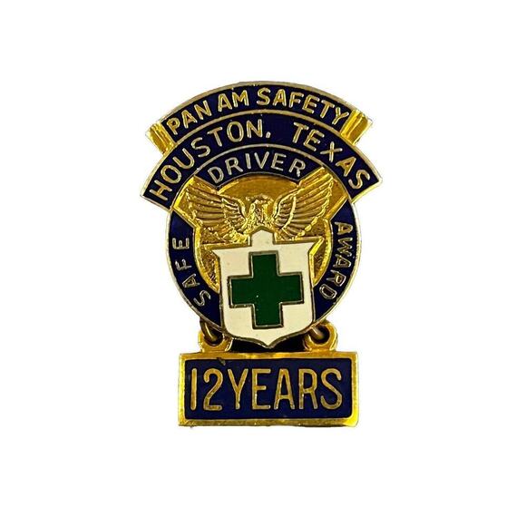 Jewelry | Rare Pan Am Safety Driver Houston Texas Award Lapel Pin 12 ...